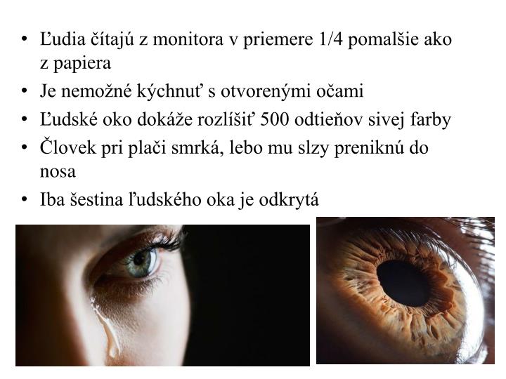 PPT - Ľudské oko PowerPoint Presentation - ID:6327676