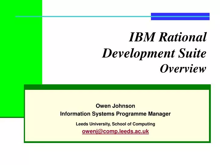 PPT - IBM Rational Development Suite Overview PowerPoint Presentation ...