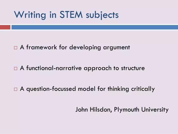 PPT - Writing in STEM subjects PowerPoint Presentation, free download ...