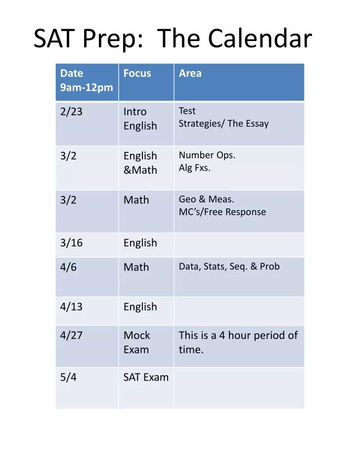 PPT - SAT Prep: The Calendar PowerPoint Presentation, free download ...