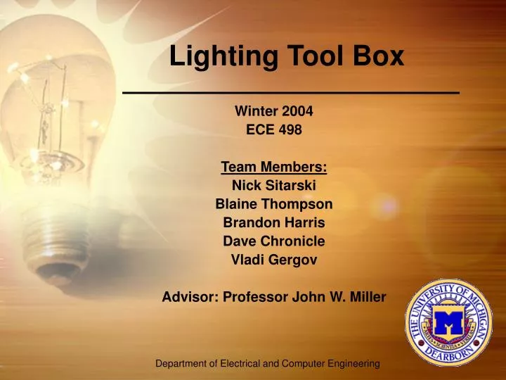 PPT - Lighting Tool Box PowerPoint Presentation, free download - ID:6332500