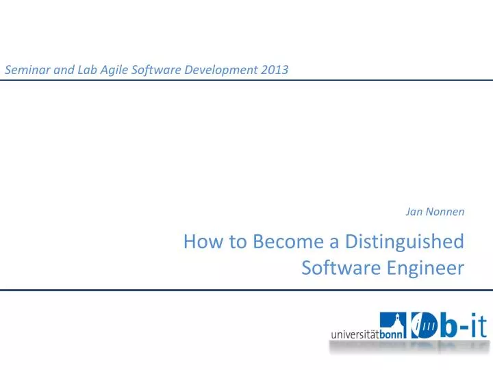 PPT - How to Become a Distinguished Software Engineer PowerPoint ...