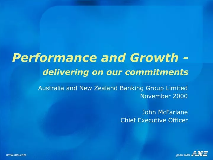 PPT - Performance and Growth - delivering on our commitments PowerPoint ...