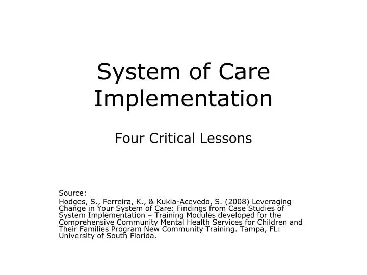 PPT - System of Care Implementation PowerPoint Presentation, free ...