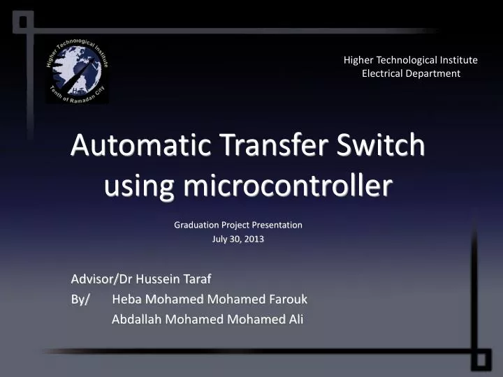 PPT - Automatic Transfer Switch using microcontroller PowerPoint Presentation - ID:6334806