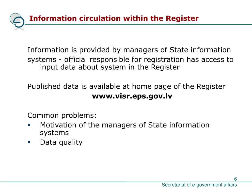 PPT - State Information Systems Register in Latvia PowerPoint ...