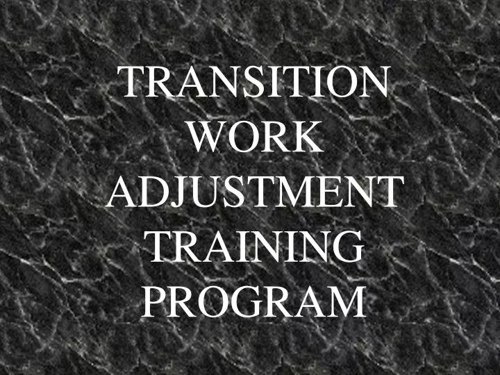 PPT - TRANSITION WORK ADJUSTMENT TRAINING PROGRAM PowerPoint ...