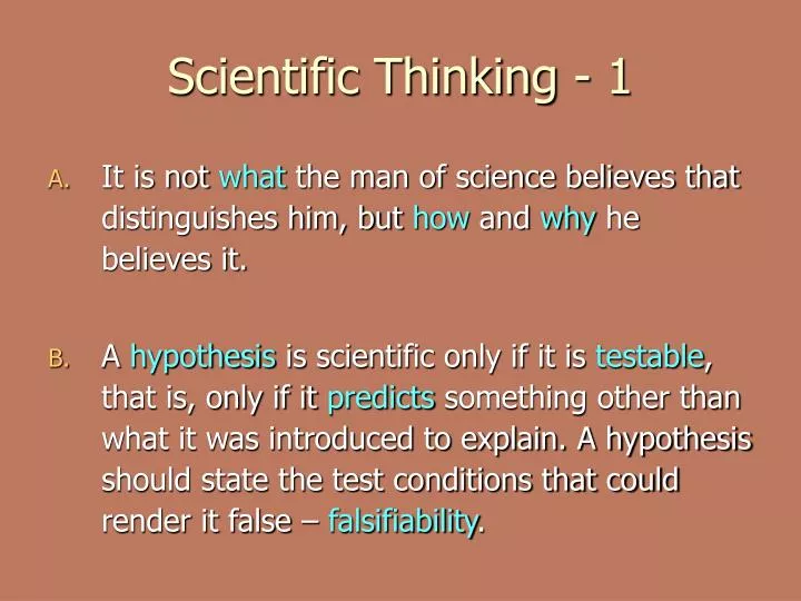 PPT - Scientific Thinking - 1 PowerPoint Presentation, free download ...