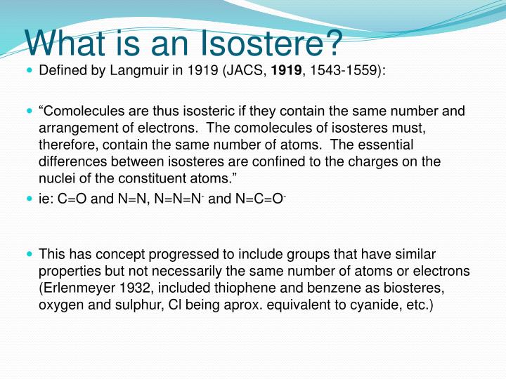 PPT - Substituents and Bio-isosteres in Medicinal Chemistry PowerPoint ...