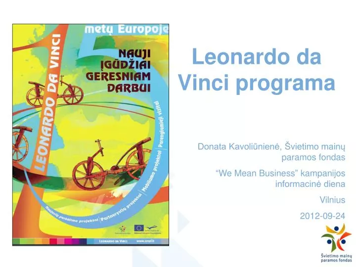 PPT - Leonardo da Vinci programa PowerPoint Presentation, free download - ID:6339189