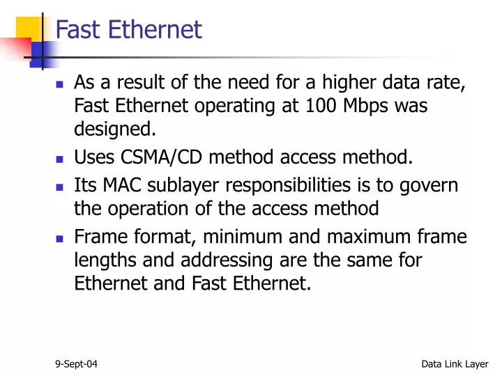 PPT - Fast Ethernet PowerPoint Presentation, free download - ID:6339498