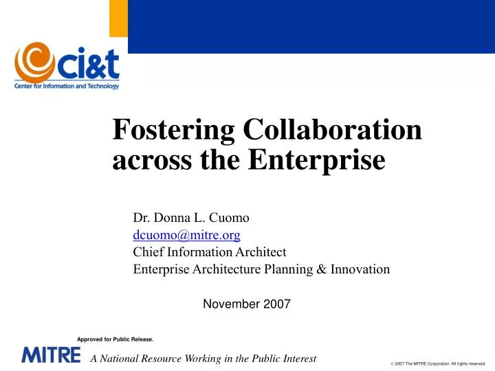 PPT - Fostering Collaboration across the Enterprise PowerPoint ...