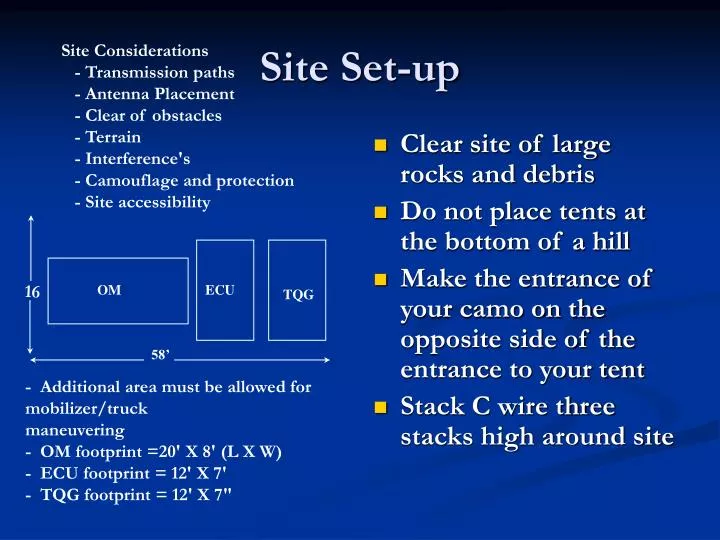 PPT - Site Set-up PowerPoint Presentation, free download - ID:6340114