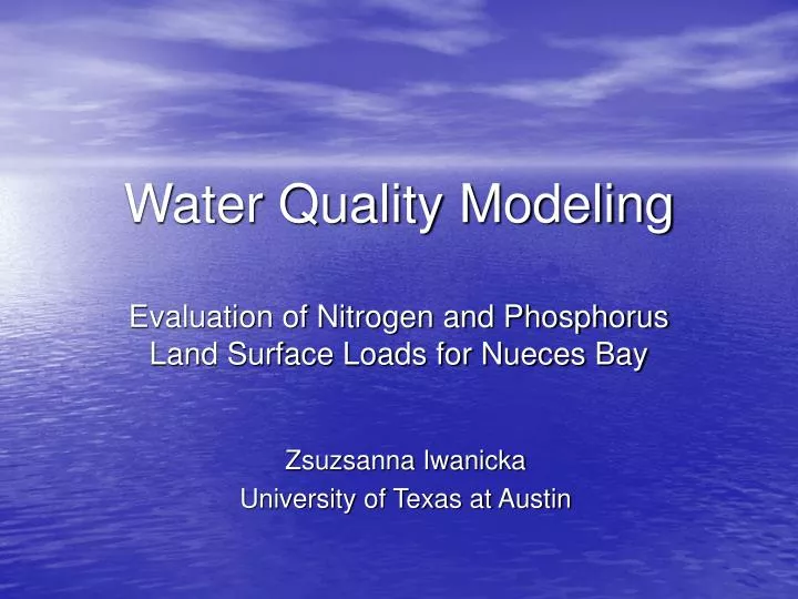 PPT - Water Quality Modeling PowerPoint Presentation, free download ...