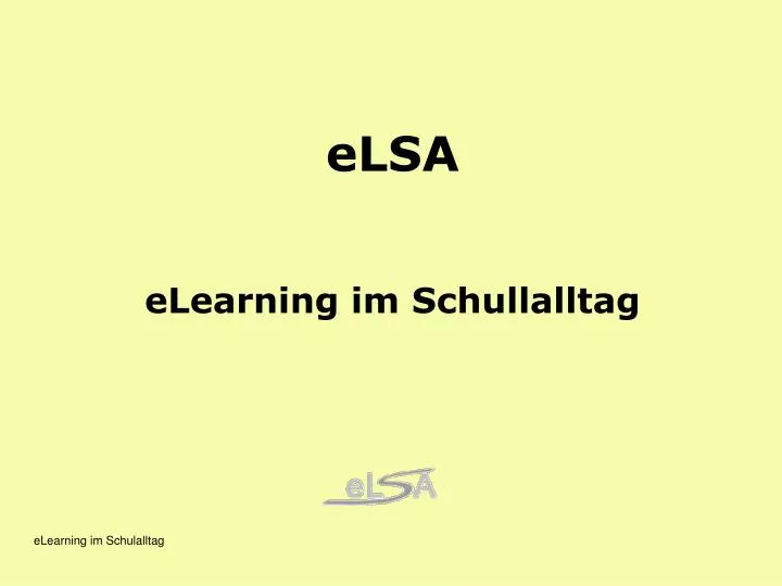 PPT - eLSA PowerPoint Presentation, free download - ID:6341583