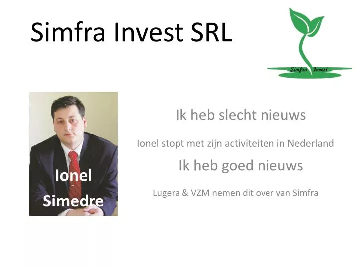 PPT - Simfra Invest SRL PowerPoint Presentation, free download - ID:6344504