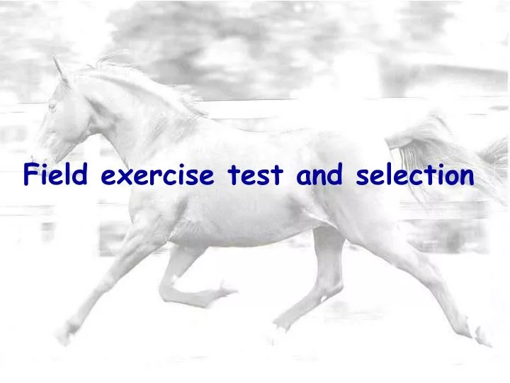 PPT - Field exercise test and selection PowerPoint Presentation, free ...