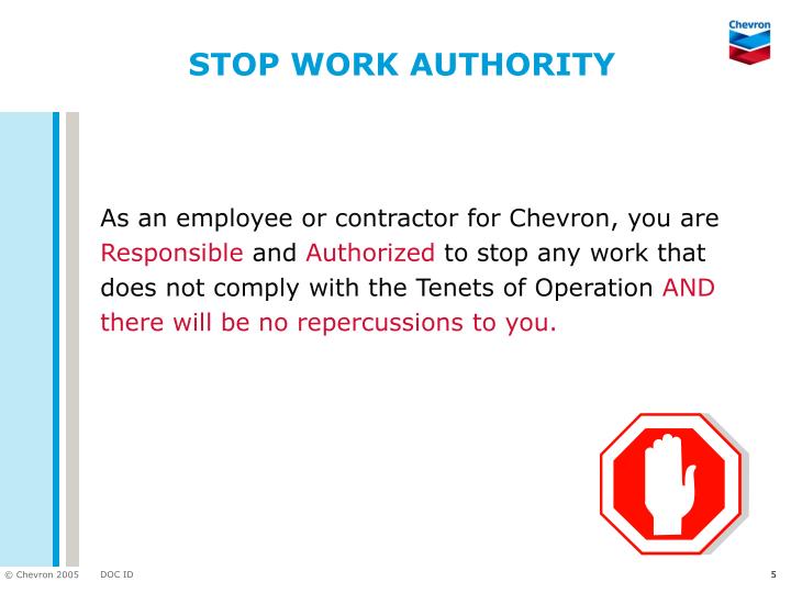 PPT - Chevron Pipe Line Company Contractor Safety Program PowerPoint ...