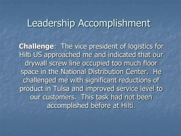 PPT - Leadership Accomplishment PowerPoint Presentation, free download ...