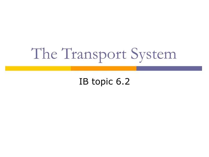 PPT - The Transport System PowerPoint Presentation, free download - ID ...