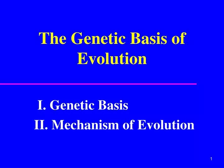 PPT - The Genetic Basis of Evolution PowerPoint Presentation, free ...