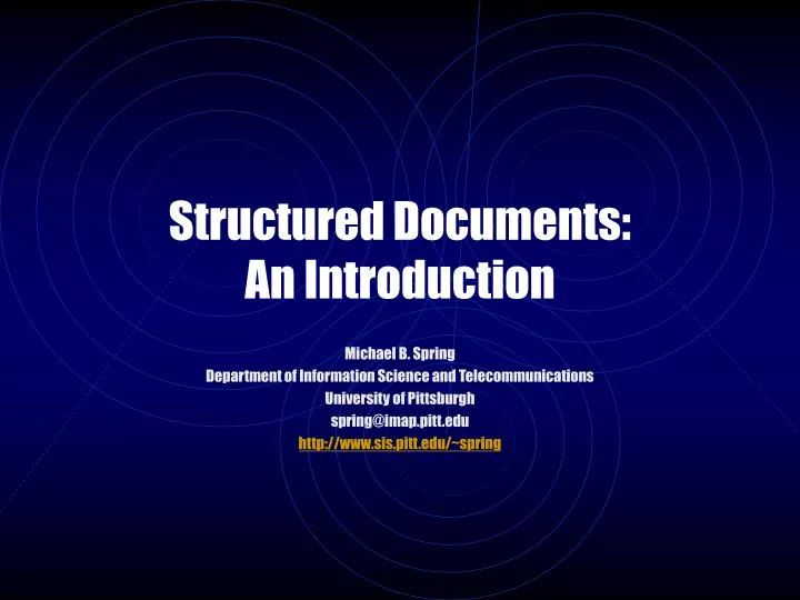 PPT - Structured Documents: An Introduction PowerPoint Presentation ...