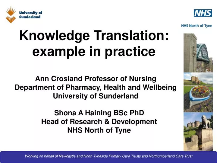 PPT - Knowledge Translation: example in practice PowerPoint ...