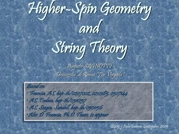PPT - Higher-Spin Geometry and String Theory PowerPoint Presentation ...