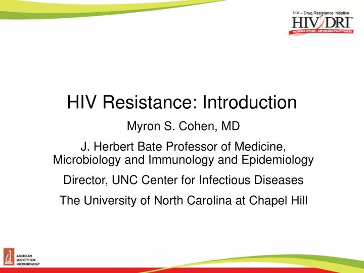 PPT - HIV Resistance: Introduction PowerPoint Presentation, free ...