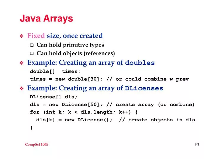 PPT - Java Arrays PowerPoint Presentation, free download - ID:6357052