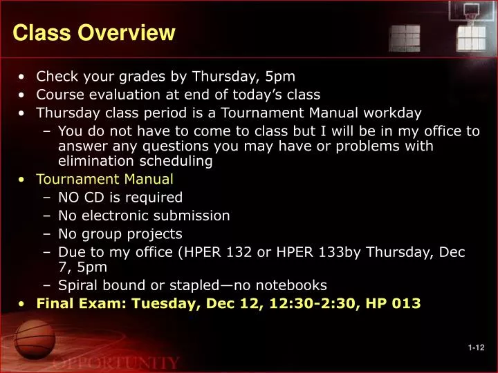 PPT - Class Overview PowerPoint Presentation, free download - ID:6357949