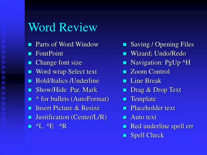 PPT - Word Review PowerPoint Presentation, free download - ID:6358581
