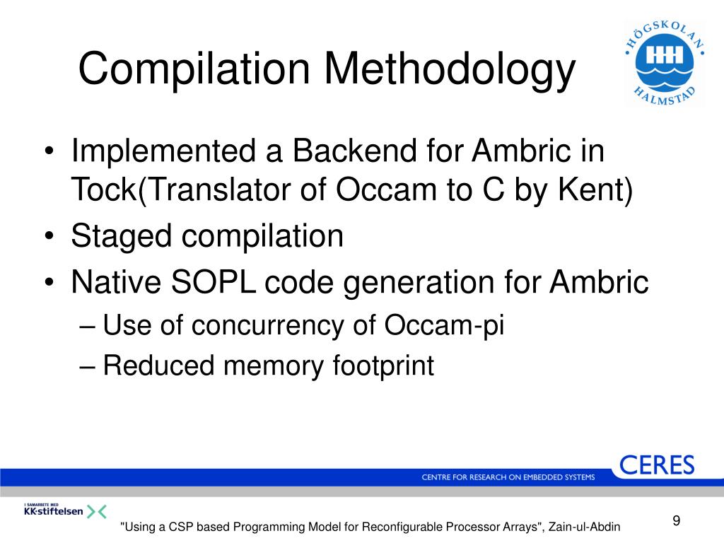 Ppt Using A Csp Based Programming Model For Reconfigurable Processor Arrays Powerpoint