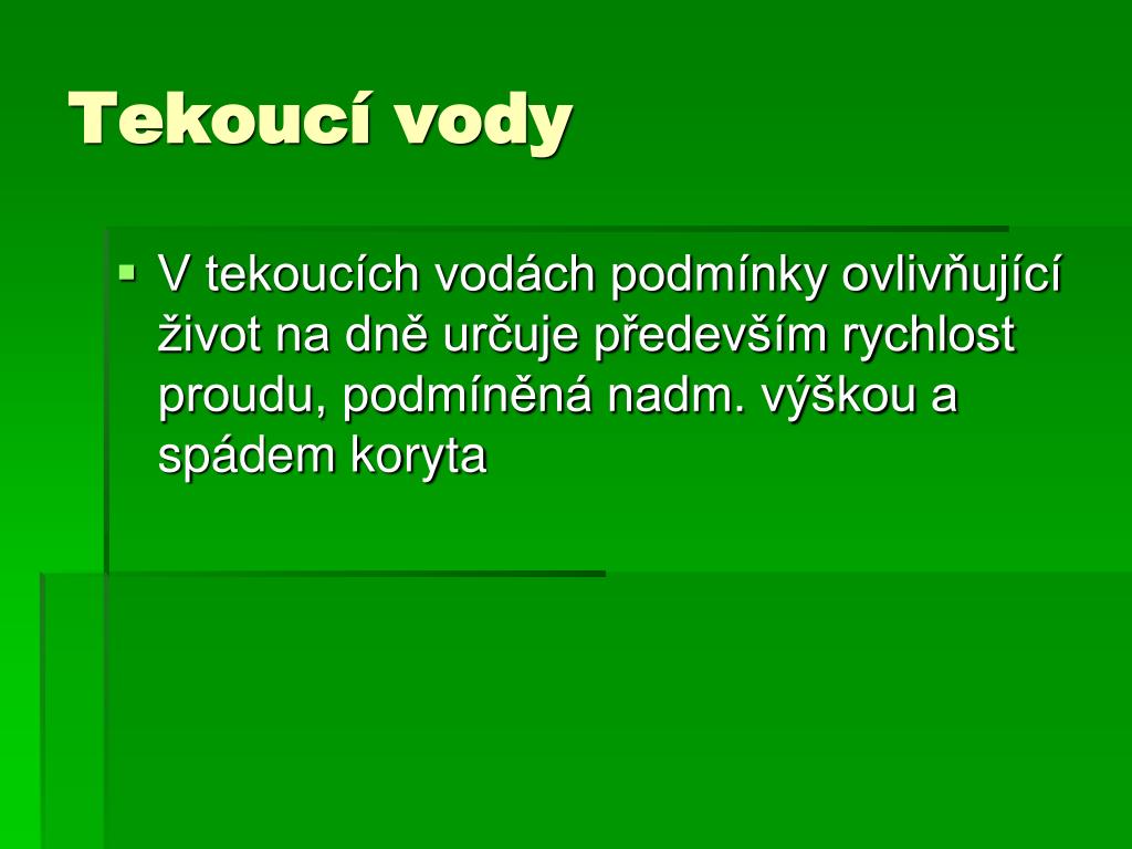 PPT - Hydrobiologie tekoucích vod PowerPoint Presentation, free ...