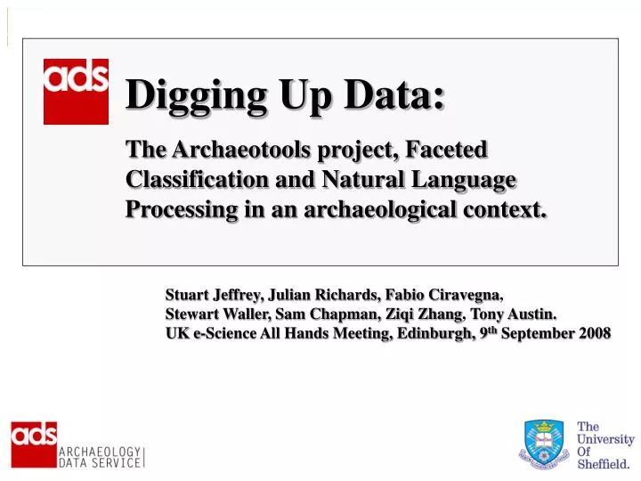 PPT - Digging Up Data: PowerPoint Presentation, free download - ID:6362210