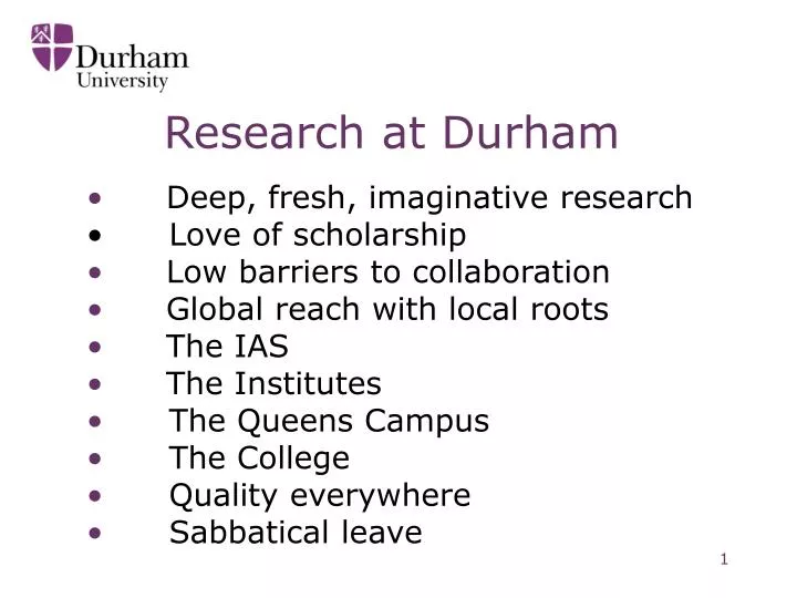 PPT - Research at Durham PowerPoint Presentation, free download - ID ...