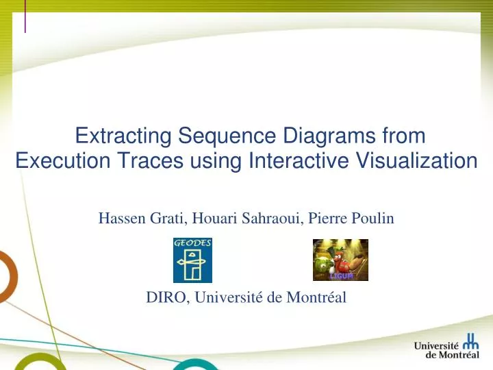 Ppt Extracting Sequence Diagrams From Execution Traces Using Interactive Visualization
