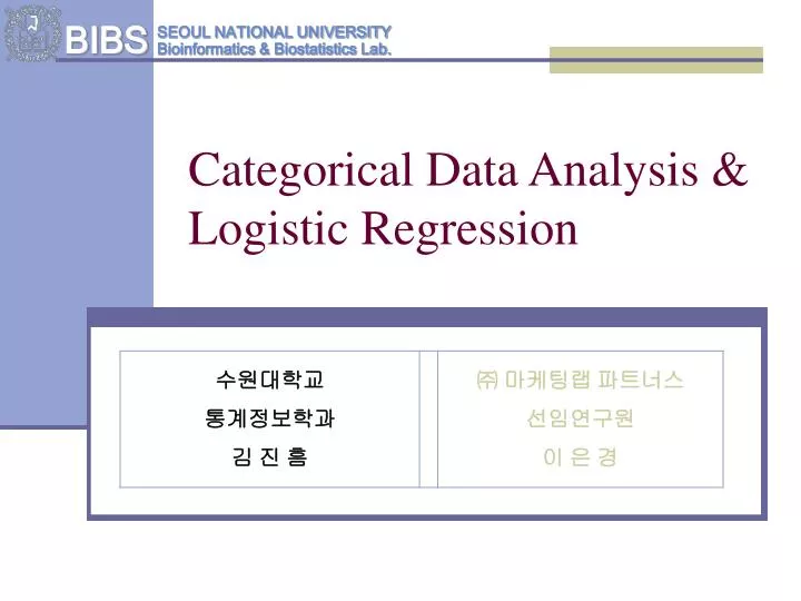 PPT - Categorical Data Analysis & Logistic Regression PowerPoint Presentation - ID:6364579