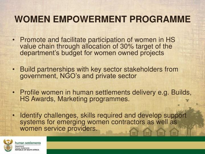 PPT - WOMEN AND YOUTH IN HUMAN SETTLEMENTS FRAMEWORK PRESENTATION ...