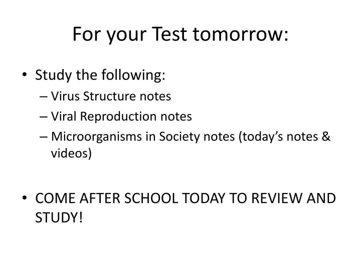 PPT - For your Test tomorrow: PowerPoint Presentation, free download ...