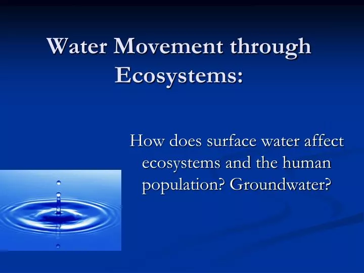 PPT - Water Movement through Ecosystems: PowerPoint Presentation, free ...