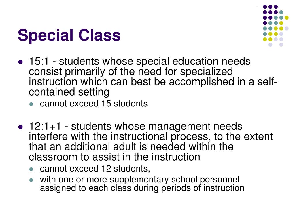 PPT - Continuum of Special Education Services for School Age SWD ...