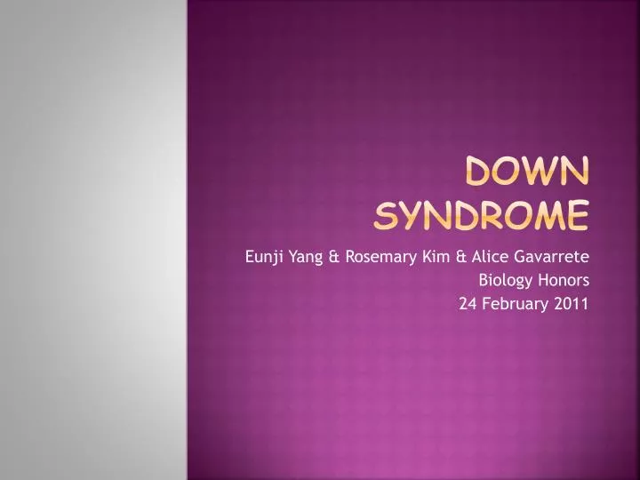 PPT - Down Syndrome PowerPoint Presentation, free download - ID:6367487