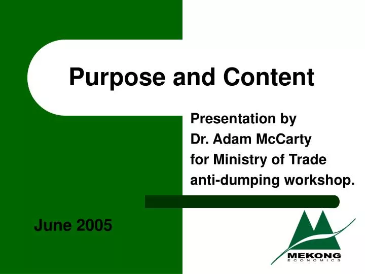 PPT - Purpose and Content PowerPoint Presentation, free download - ID ...