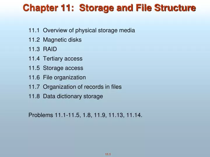Ppt Chapter 11 Storage And File Structure Powerpoint Presentation