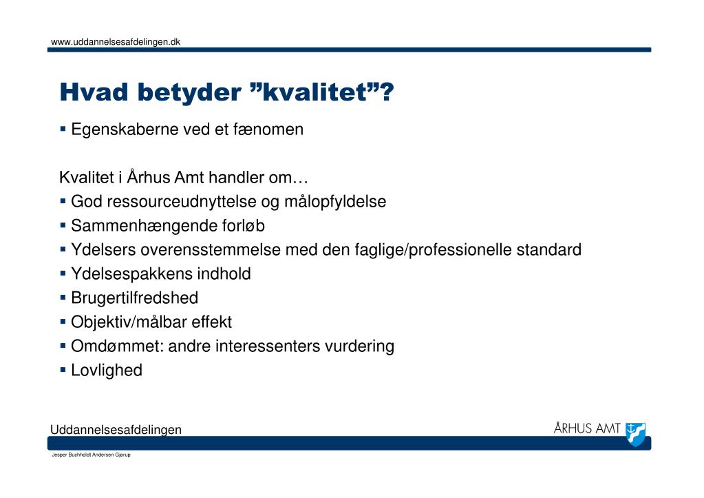 PPT - Kvalitet, evaluering og dokumentation af socialt arbejde ...