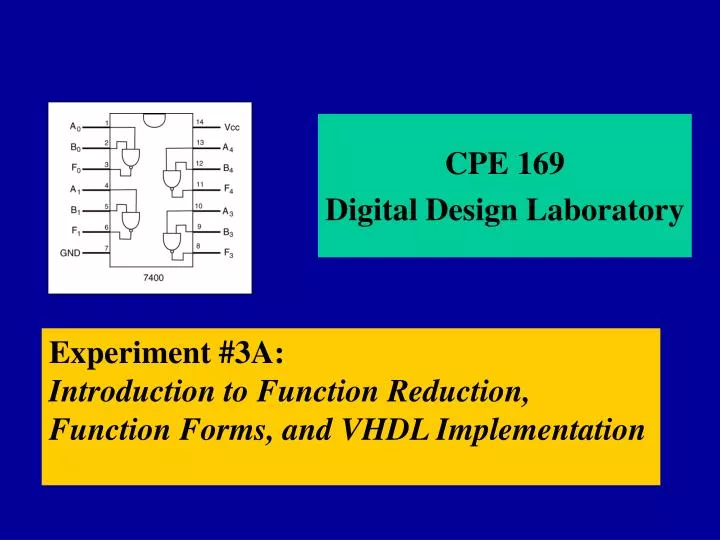 PPT - CPE 169 Digital Design Laboratory PowerPoint Presentation, free ...