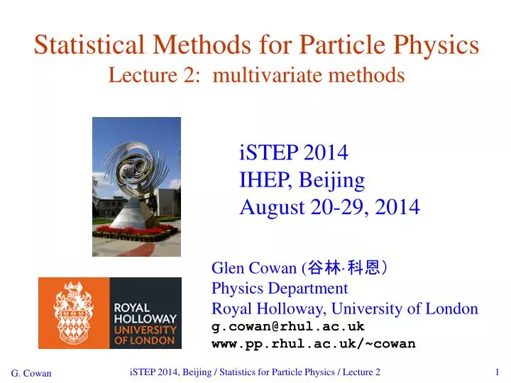 Ppt Statistical Methods For Particle Physics Lecture 2 Multivariate