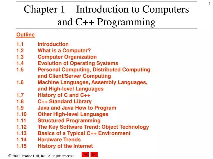 PPT - Chapter 1 – Introduction to Computers and C++ Programming ...