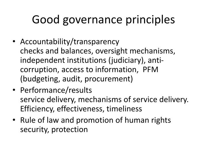 PPT - Good Governance Principles PowerPoint Presentation - ID:6374299